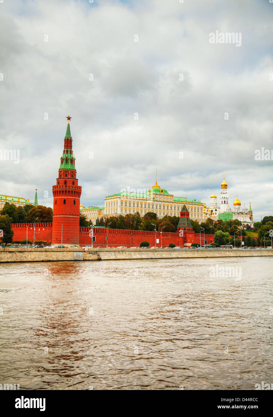 Overview of downtown Moscow with Kremlin on a cloudy day Stock Photo ...