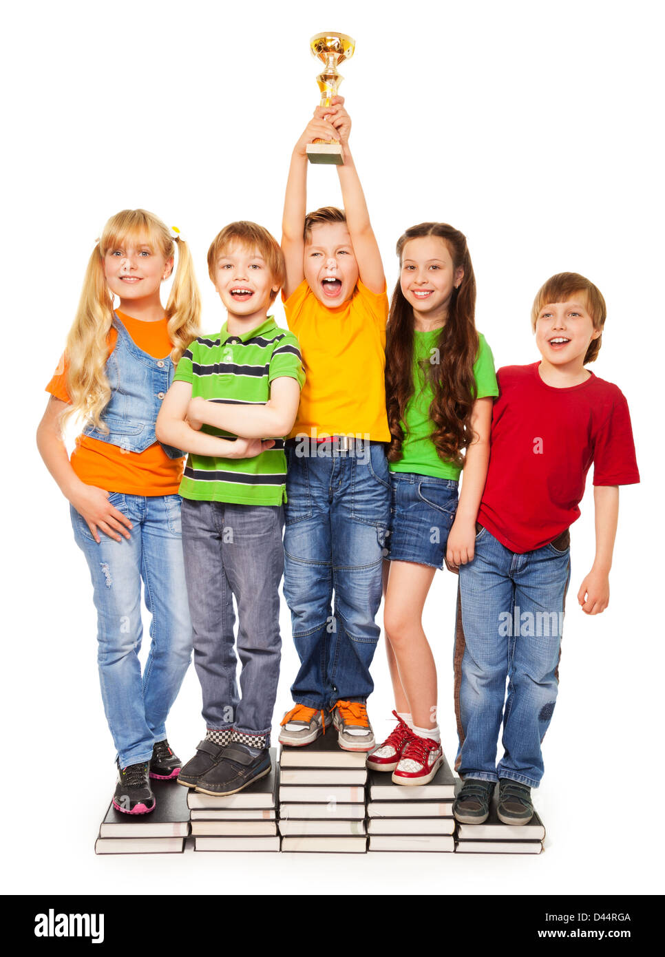 Kids books pile hi-res stock photography and images - Alamy