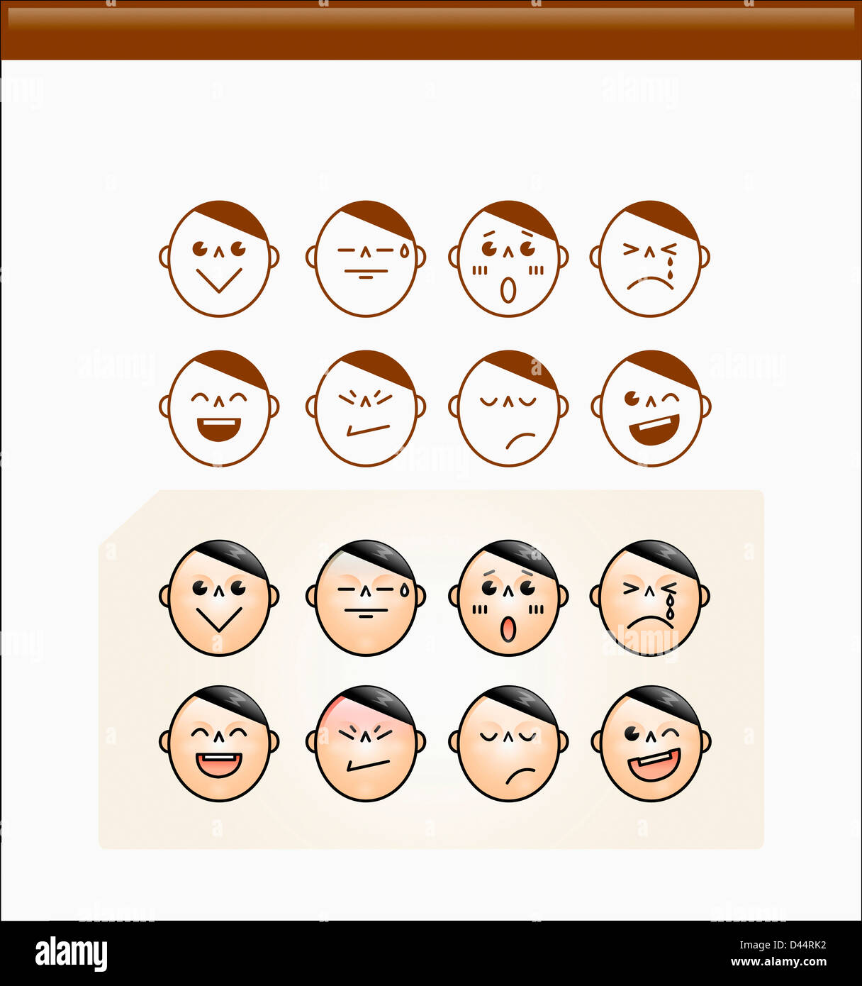 Icons boy different facial expression hi-res stock photography and ...