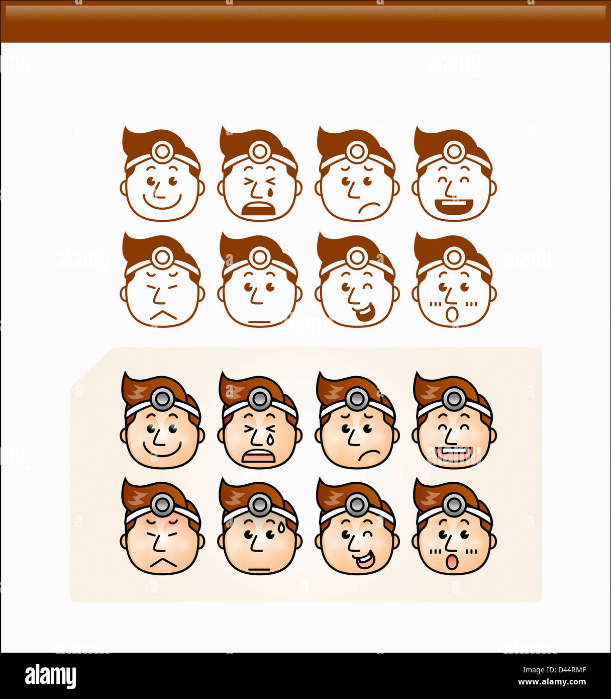 icons of a doctor with different facial expression icons Stock Photo ...