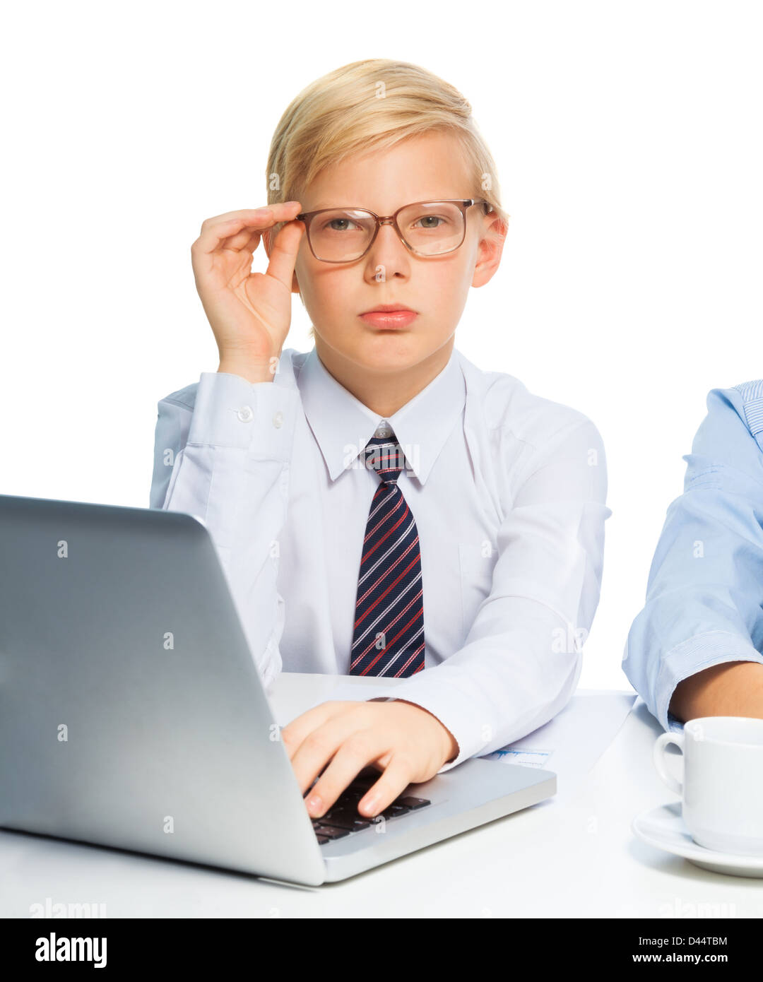 Teen boy glasses working on hi-res stock photography and images - Alamy
