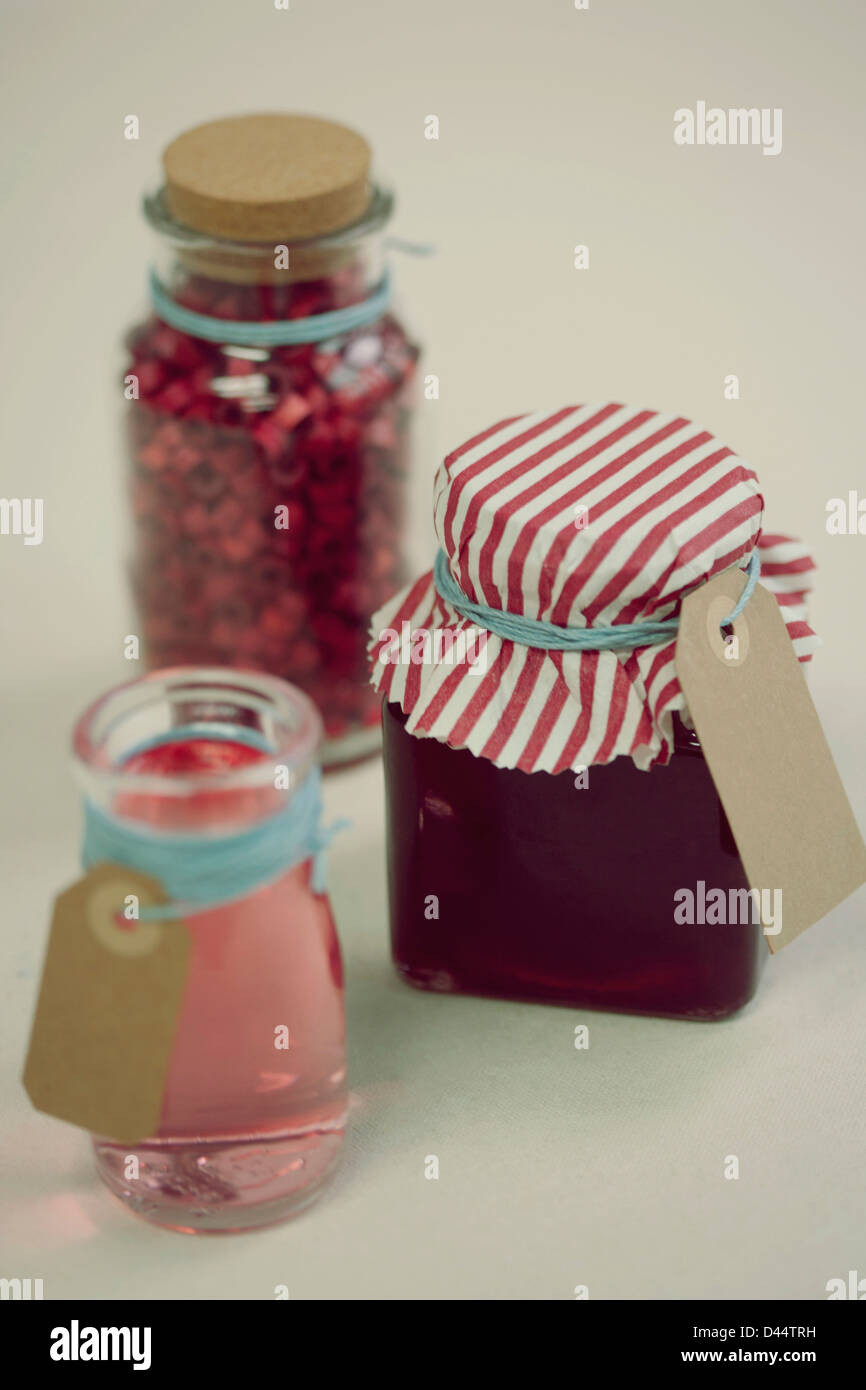 jars filled with different things Stock Photo - Alamy