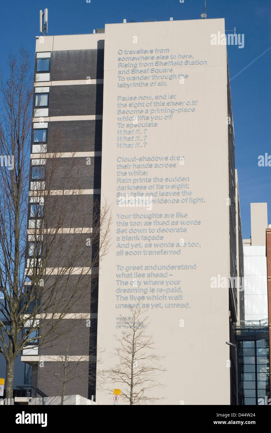 What If poem by Andrew Motion on the side of the Owen Building ...