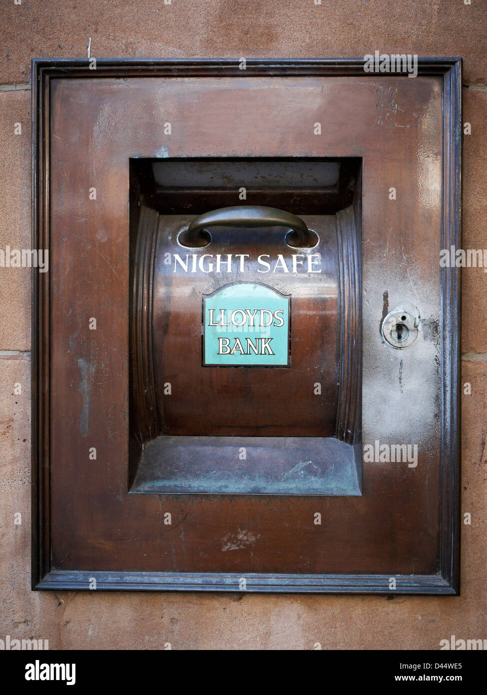LLoyds bank night safe in outside wall in Chester Cheshire UK Stock ...