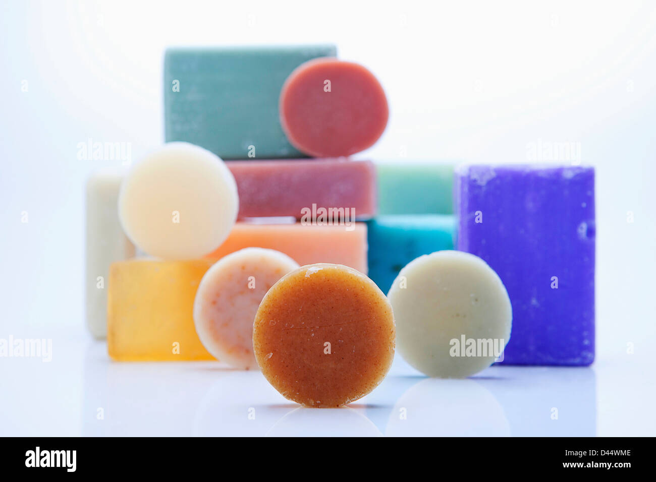 soaps in different shapes and colours Stock Photo - Alamy