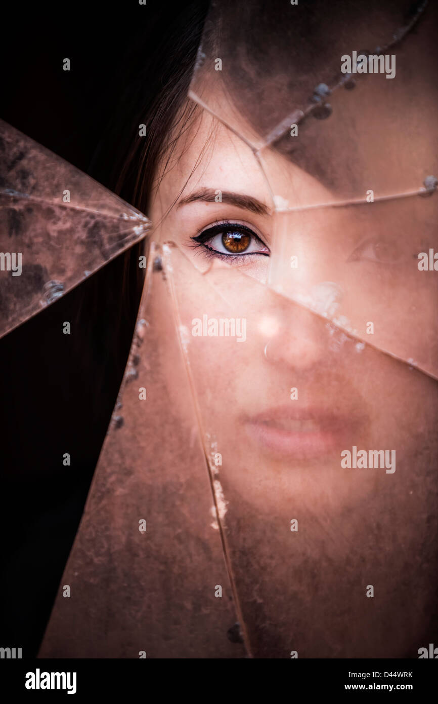 Woman broken glass hi-res stock photography and images - Alamy