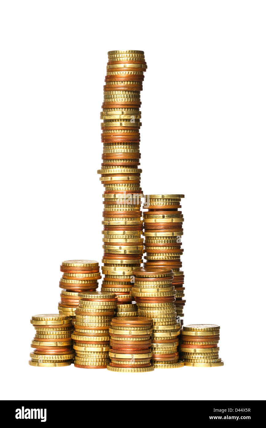 group of golden euro coin background Stock Photo - Alamy