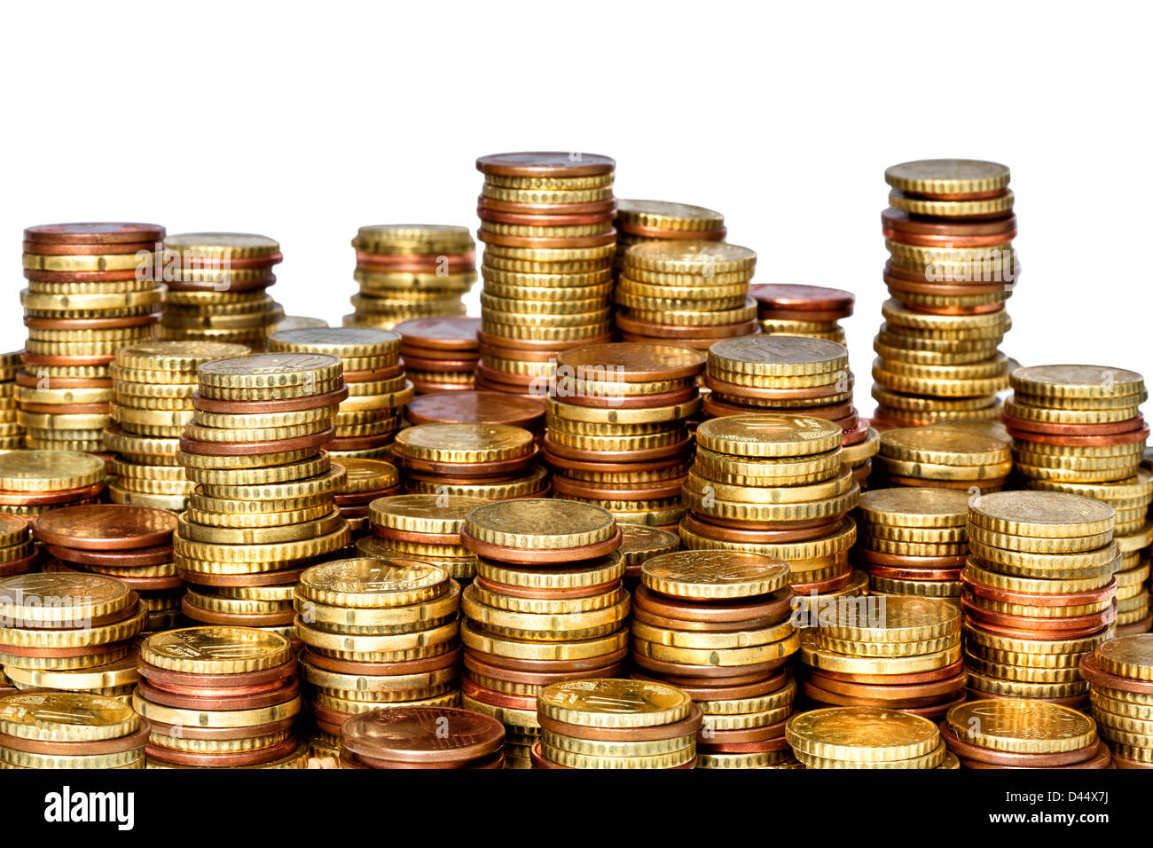 group of golden euro coin background Stock Photo - Alamy