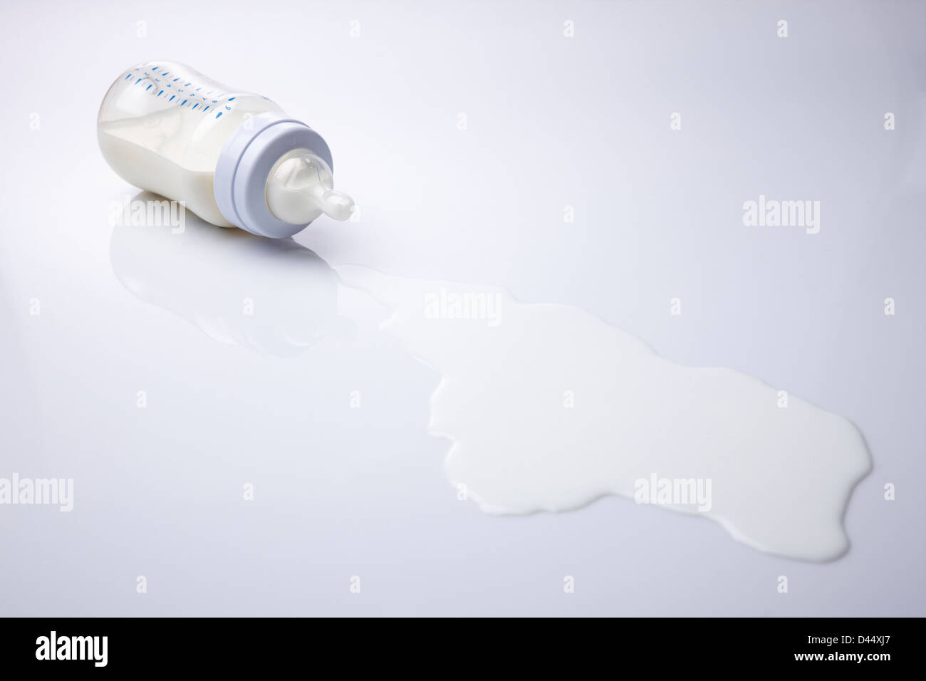 spilt milk on a white background Stock Photo - Alamy