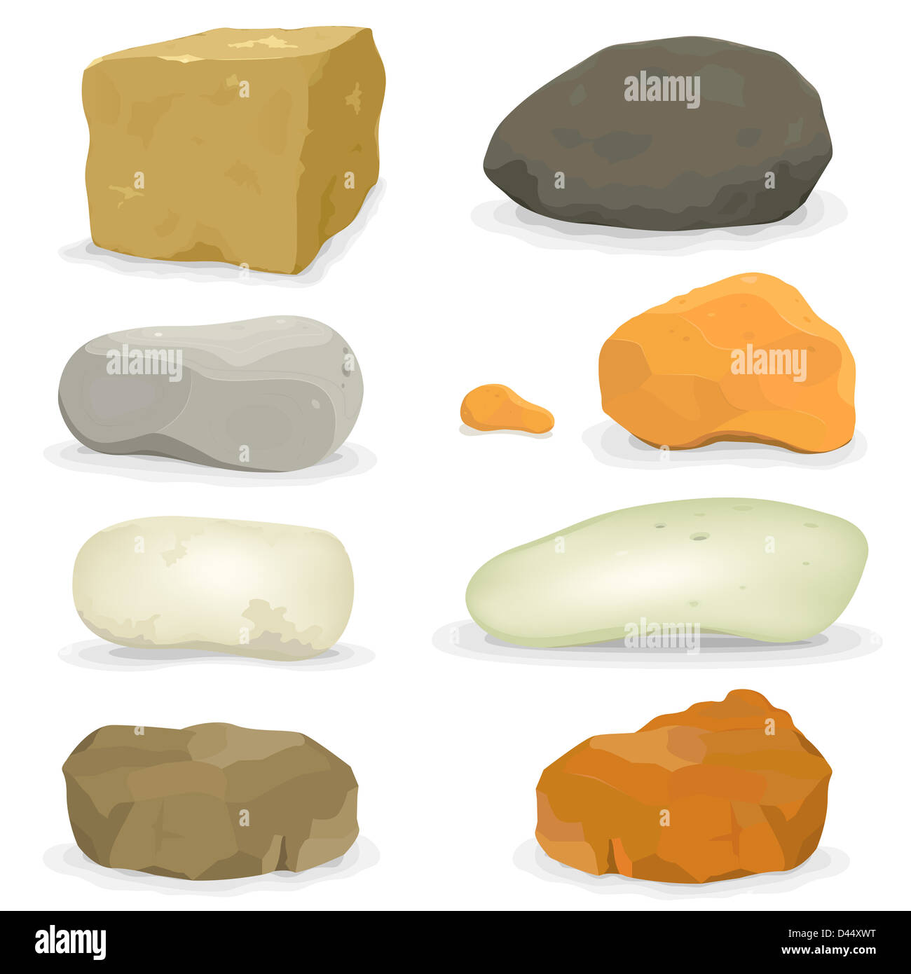 Illustration of a set of various cartoon styled rocks and other ...