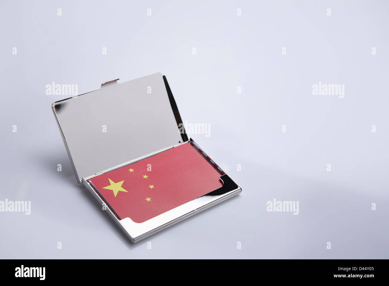 Chinese flag card inside a card case Stock Photo - Alamy