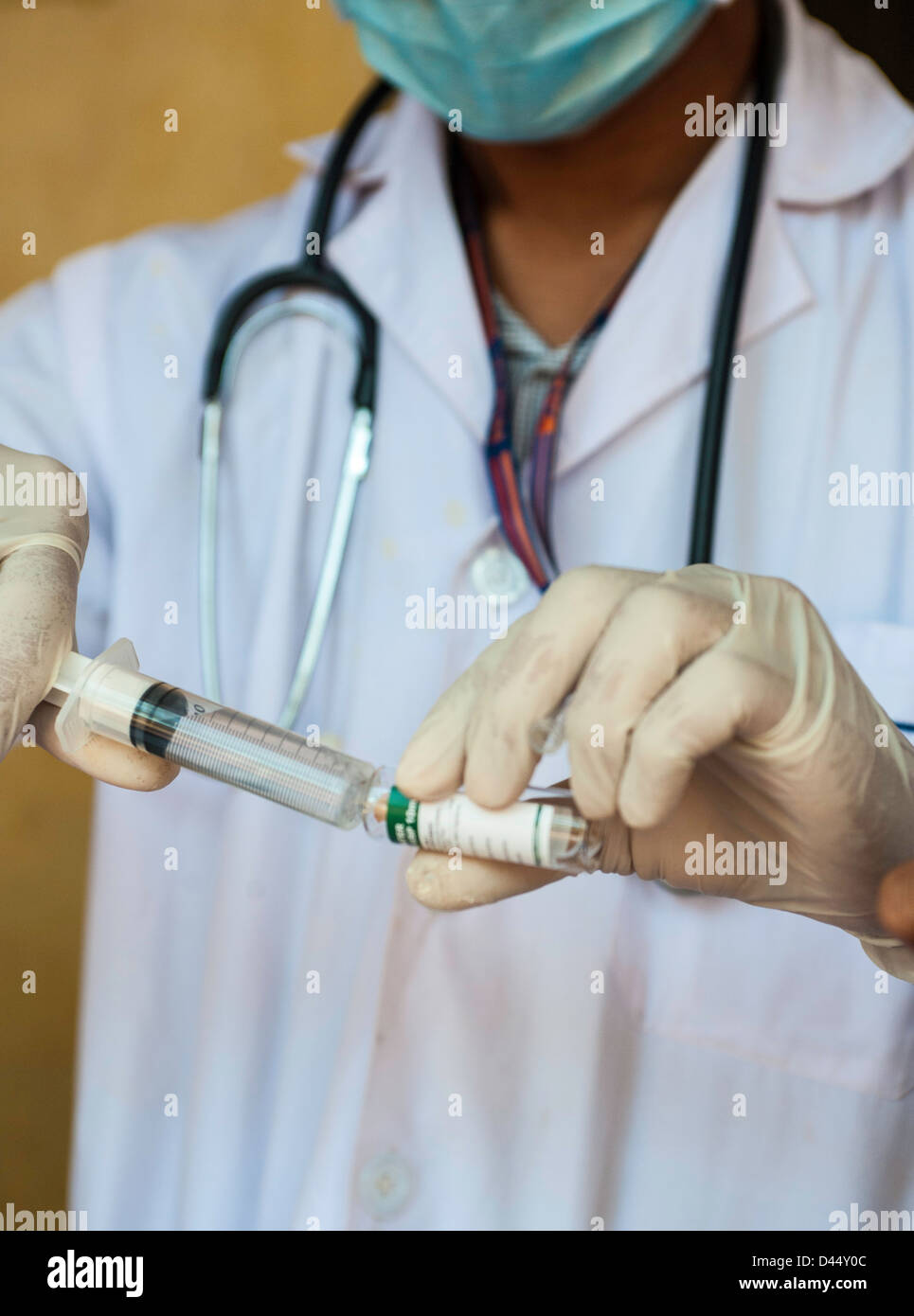 Nurse preparing syringe at hospital in Cambodia Stock Photo - Alamy