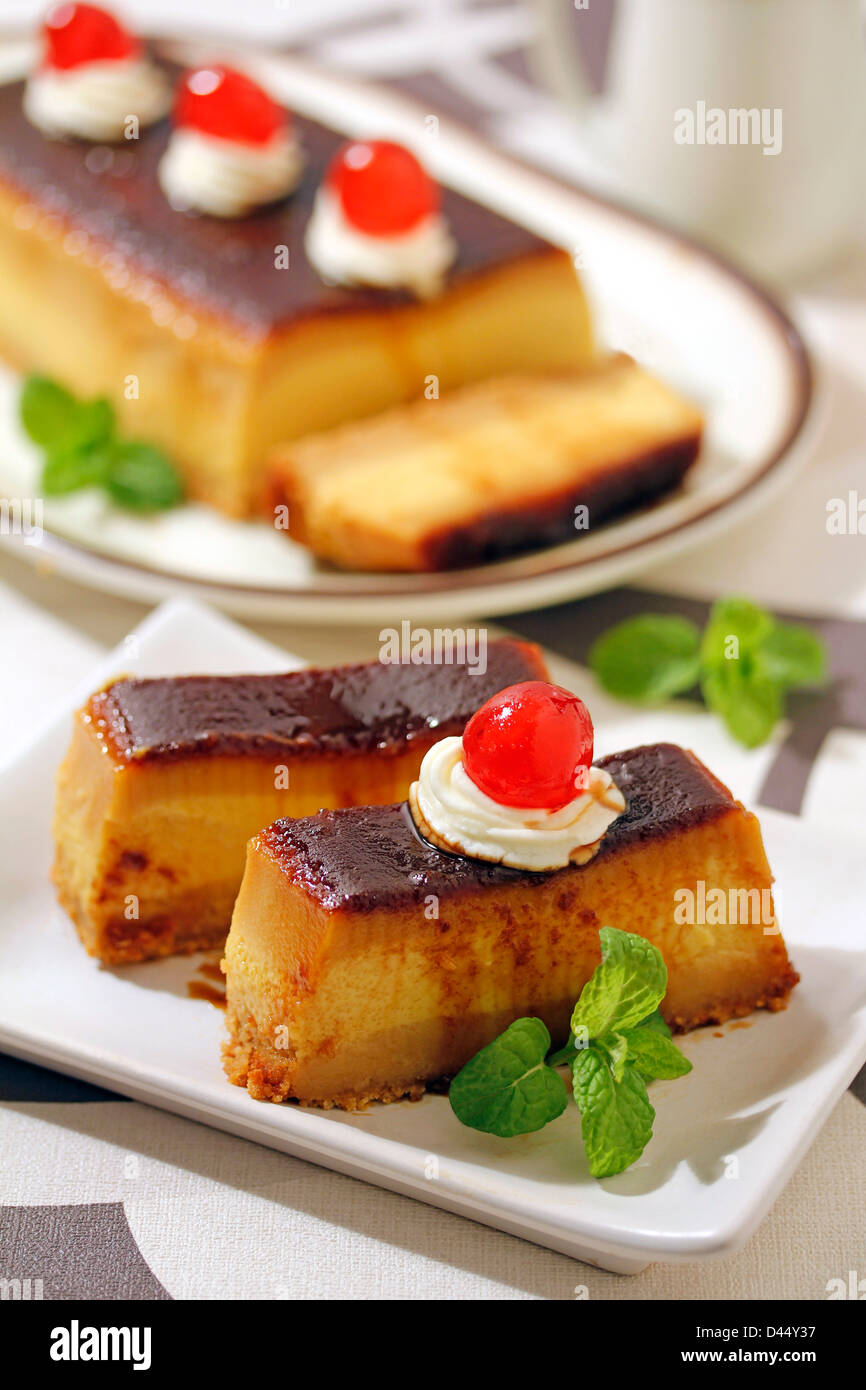 Nougat pudding. Recipe available Stock Photo - Alamy