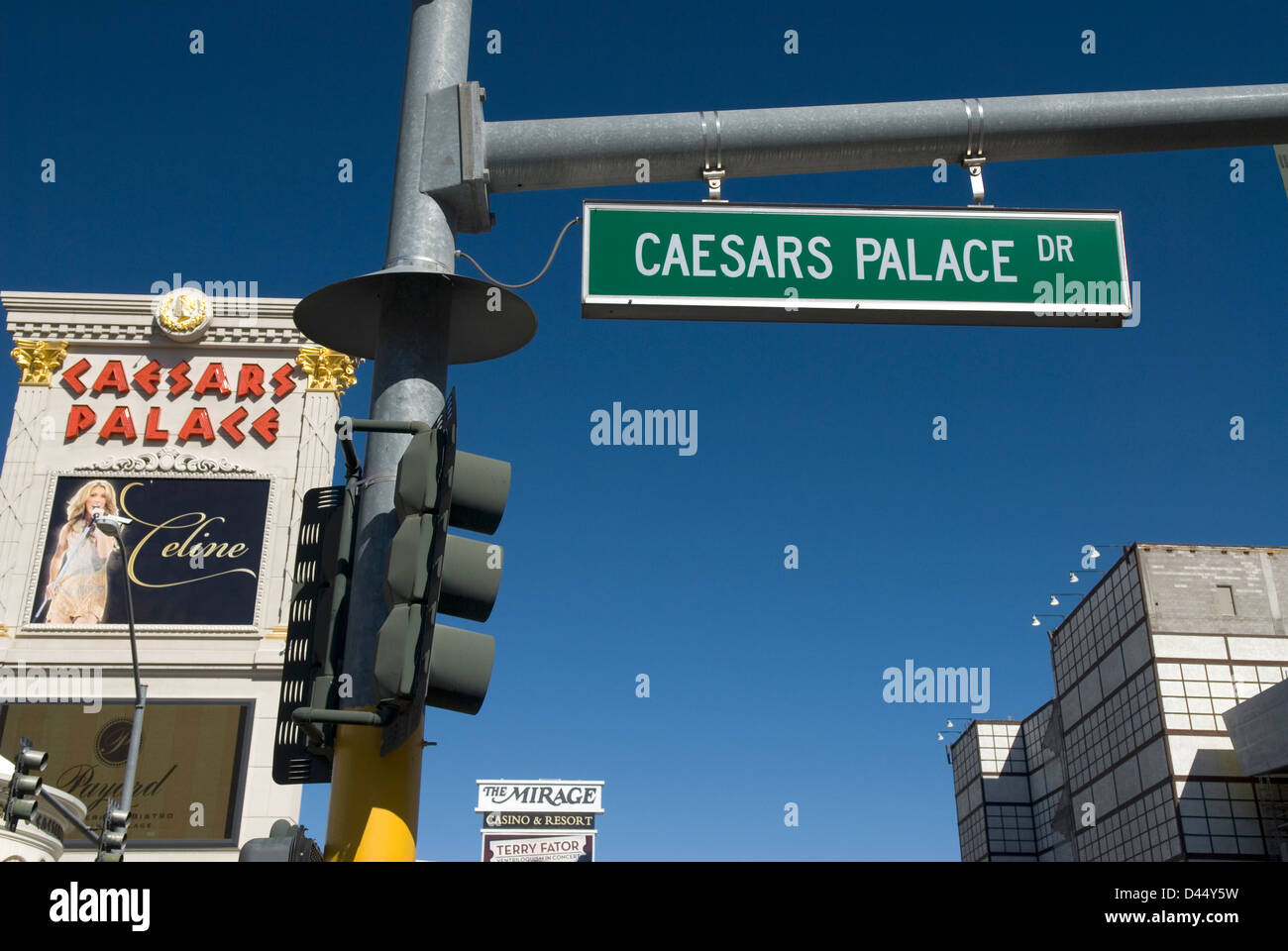 Caesars Palace Dr street sign Las Vegas Nevada USA Stock Photo - Alamy