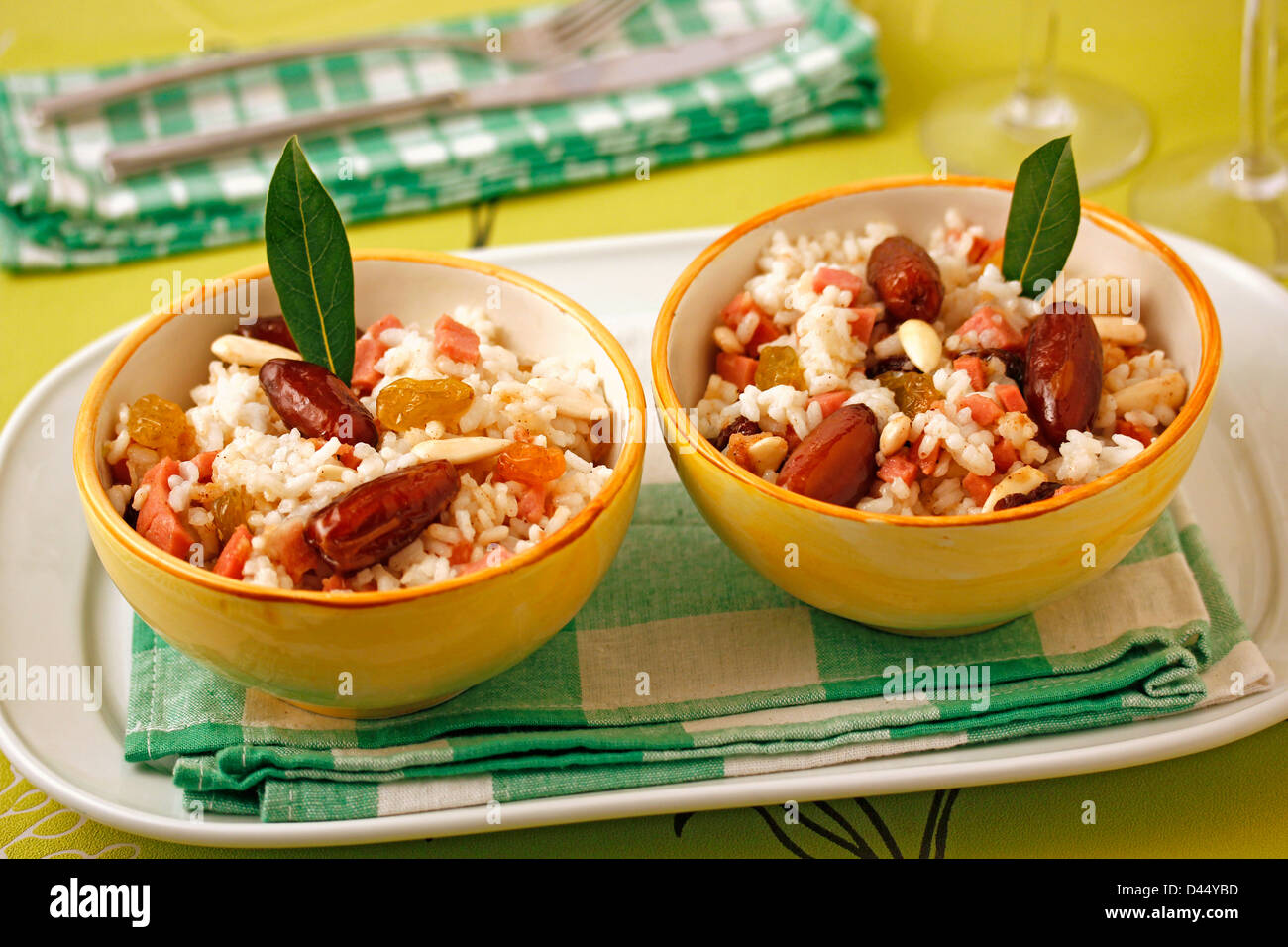 Paradise rice (with dates) Recipe available Stock Photo - Alamy