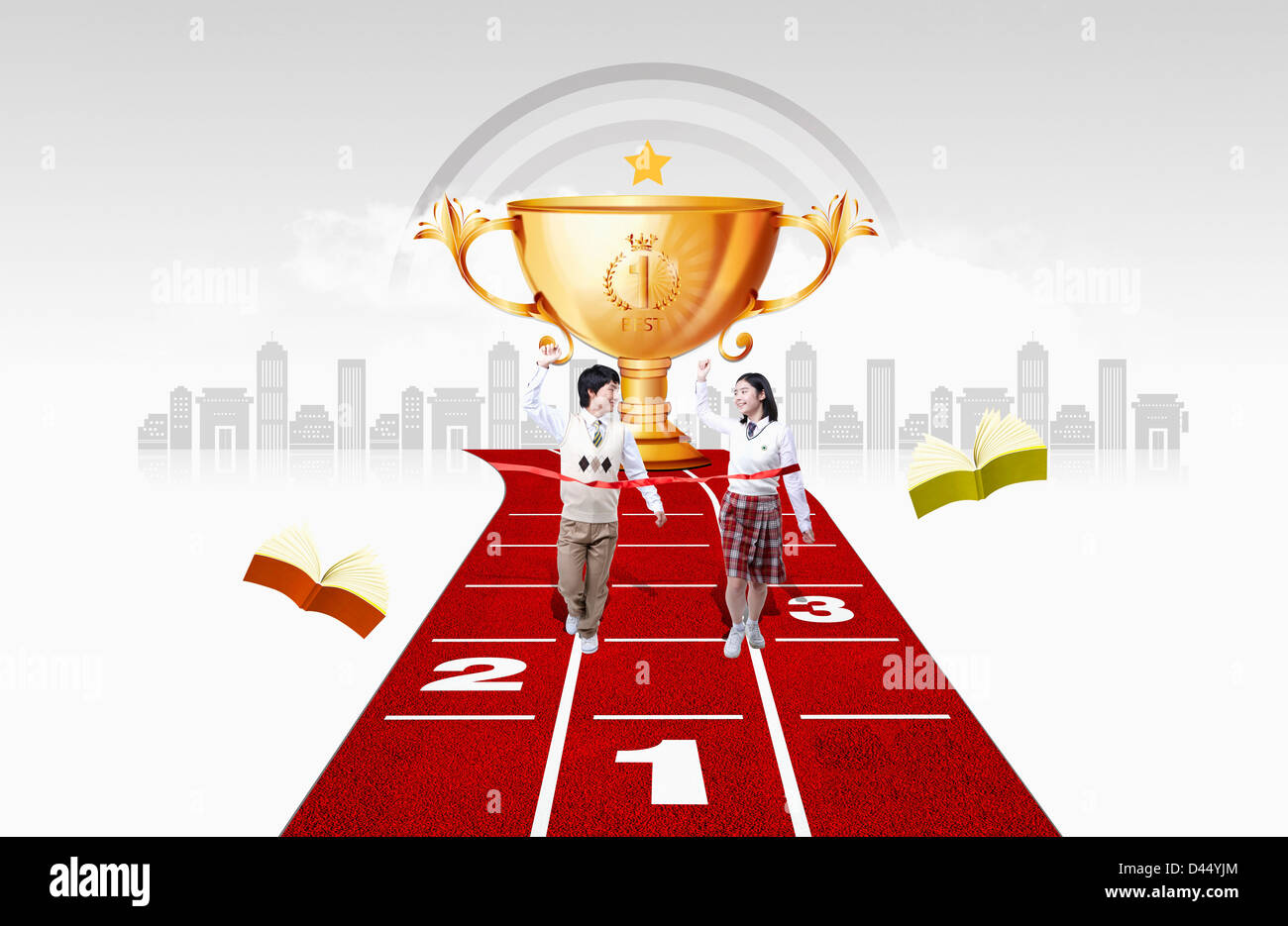 students running in a track Stock Photo - Alamy