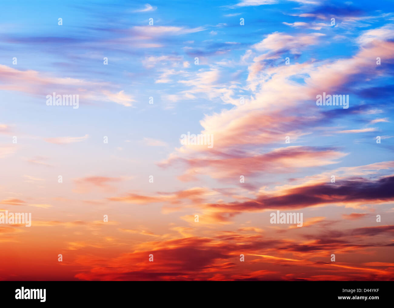 Beautiful nature background - red sunset, bright sun Stock Photo - Alamy