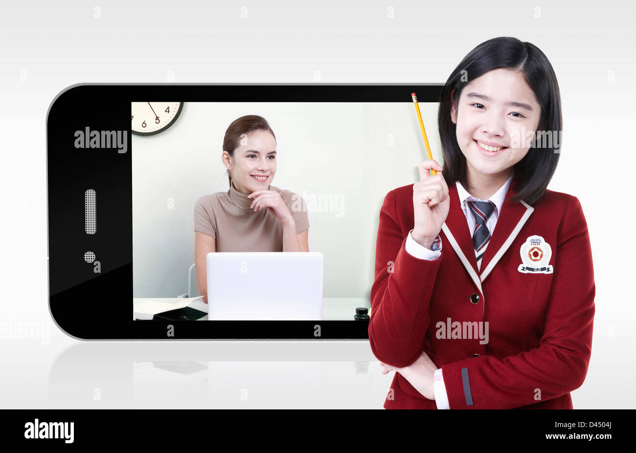 a student with video from a Smartphone Stock Photo - Alamy