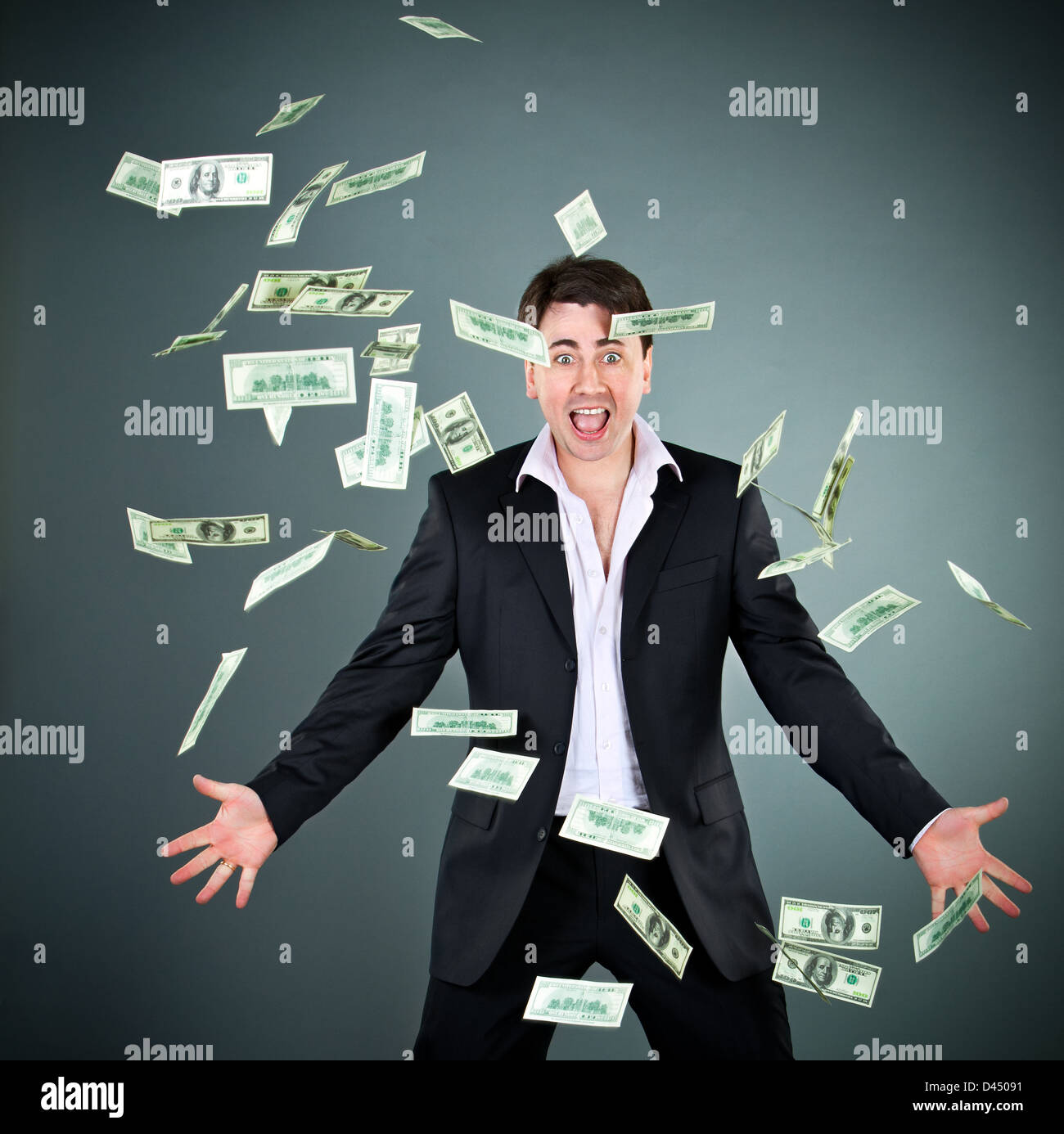 Money flying hand hi-res stock photography and images - Alamy