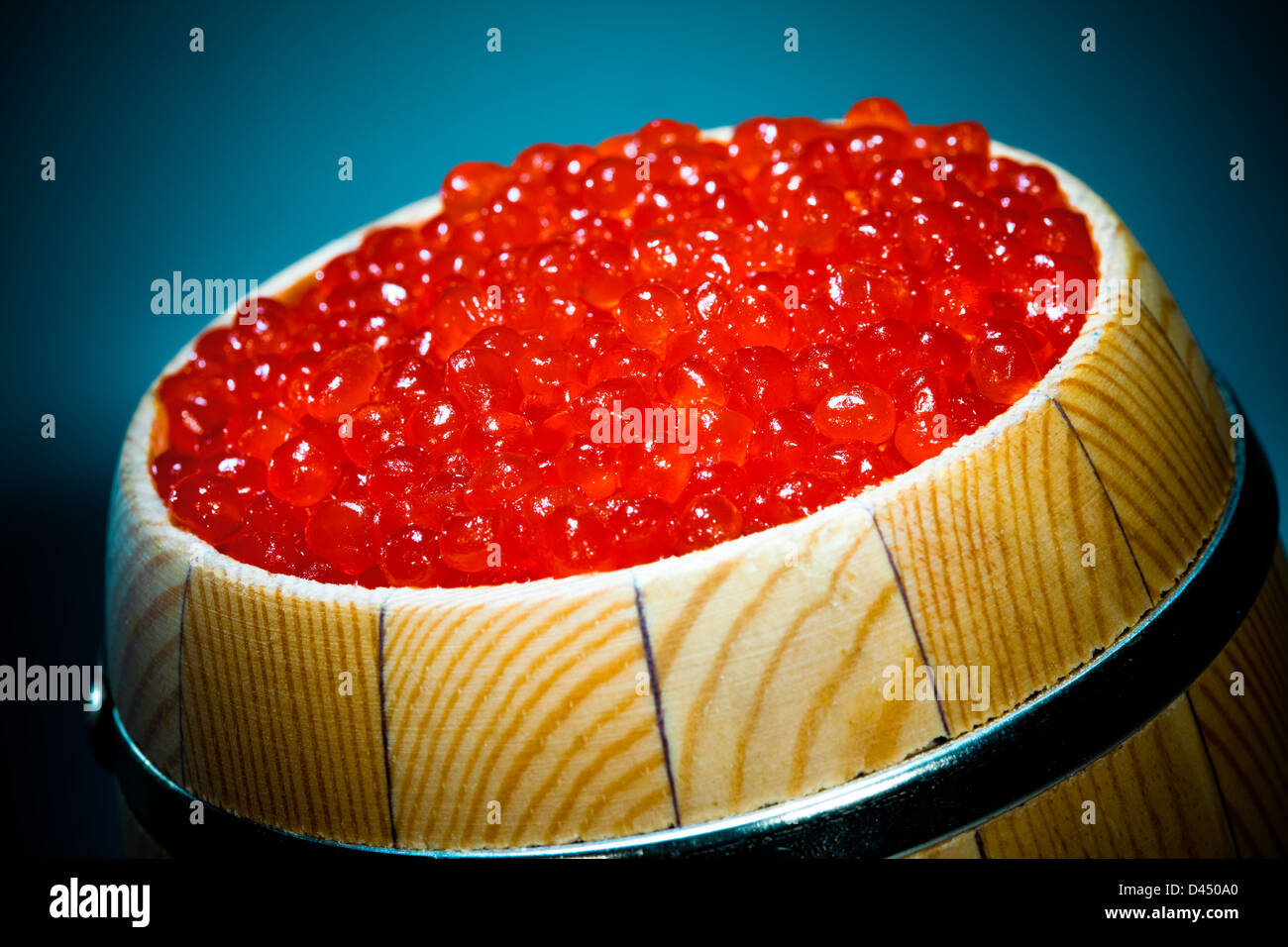 Russian red caviar in small barrel Stock Photo - Alamy