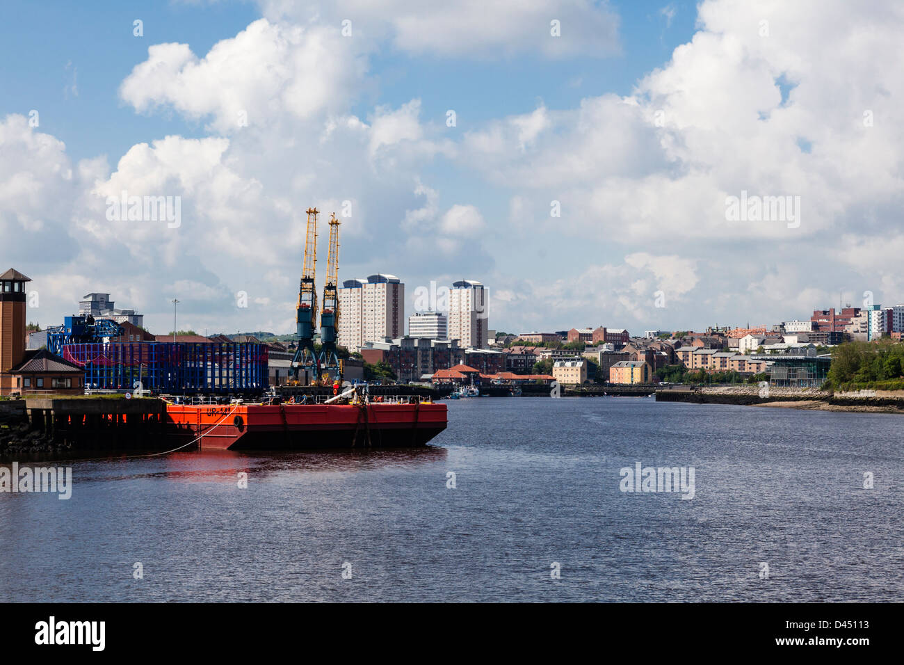 Sunderland and the River Wear, viewed from the Marina at Roker, Tyne ...