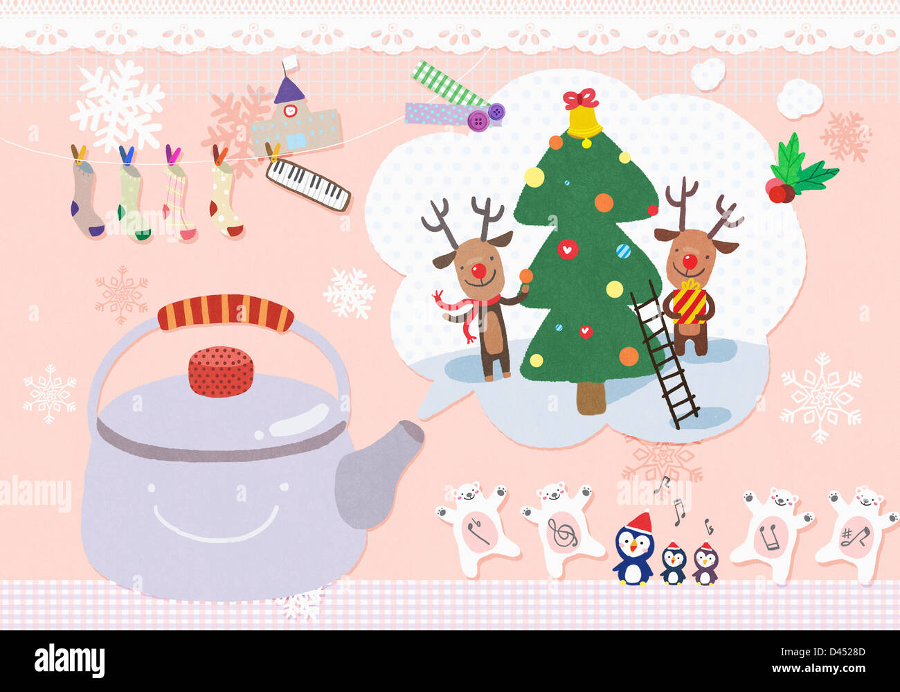 card design illustration of Christmas Stock Photo - Alamy