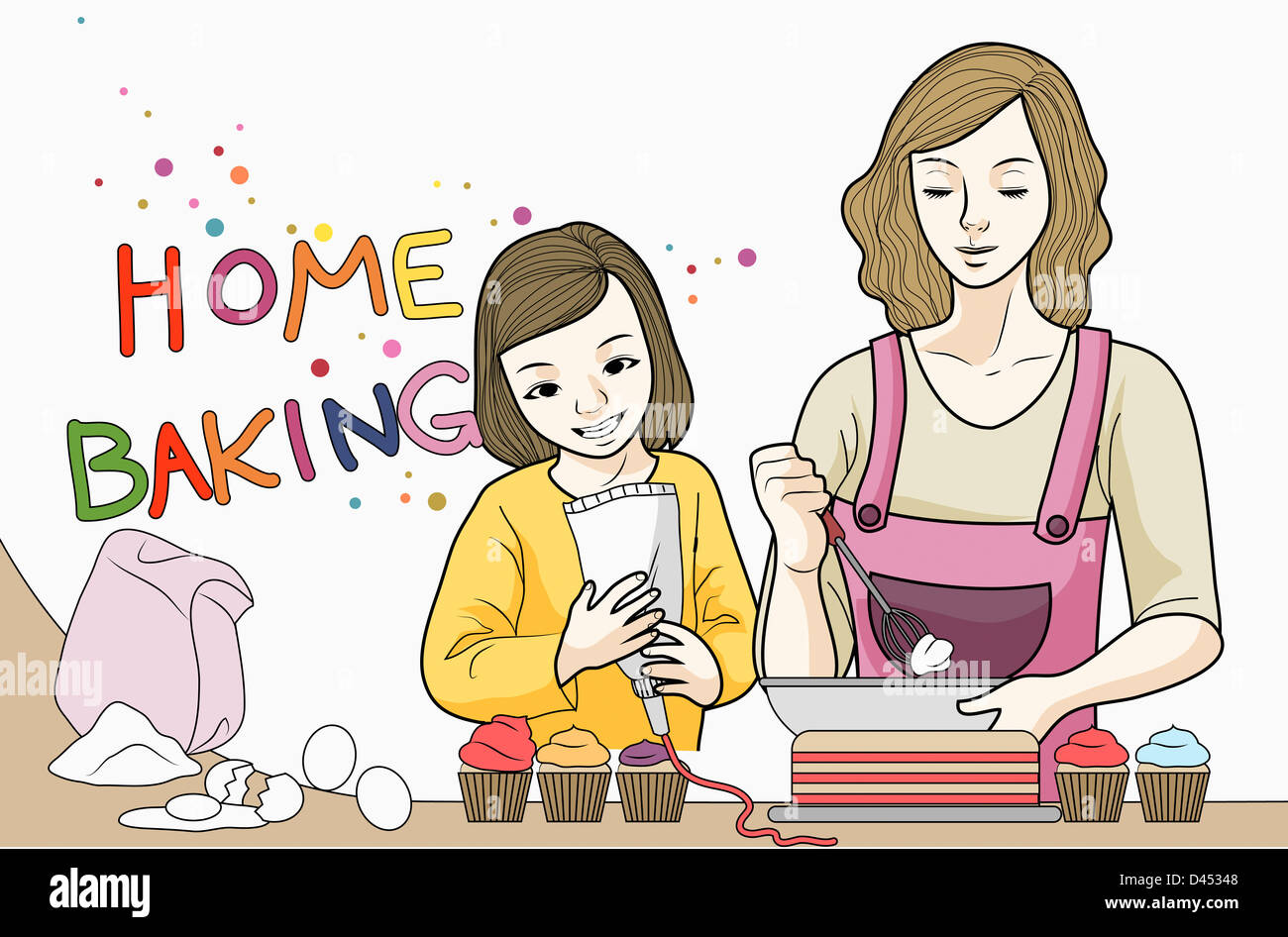 illustration image related to home baking Stock Photo - Alamy
