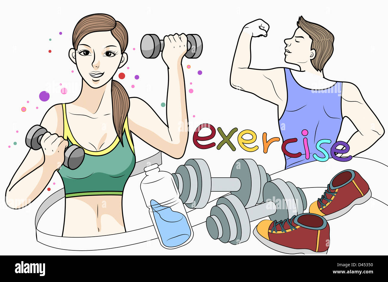 illustration image related to exercise Stock Photo - Alamy