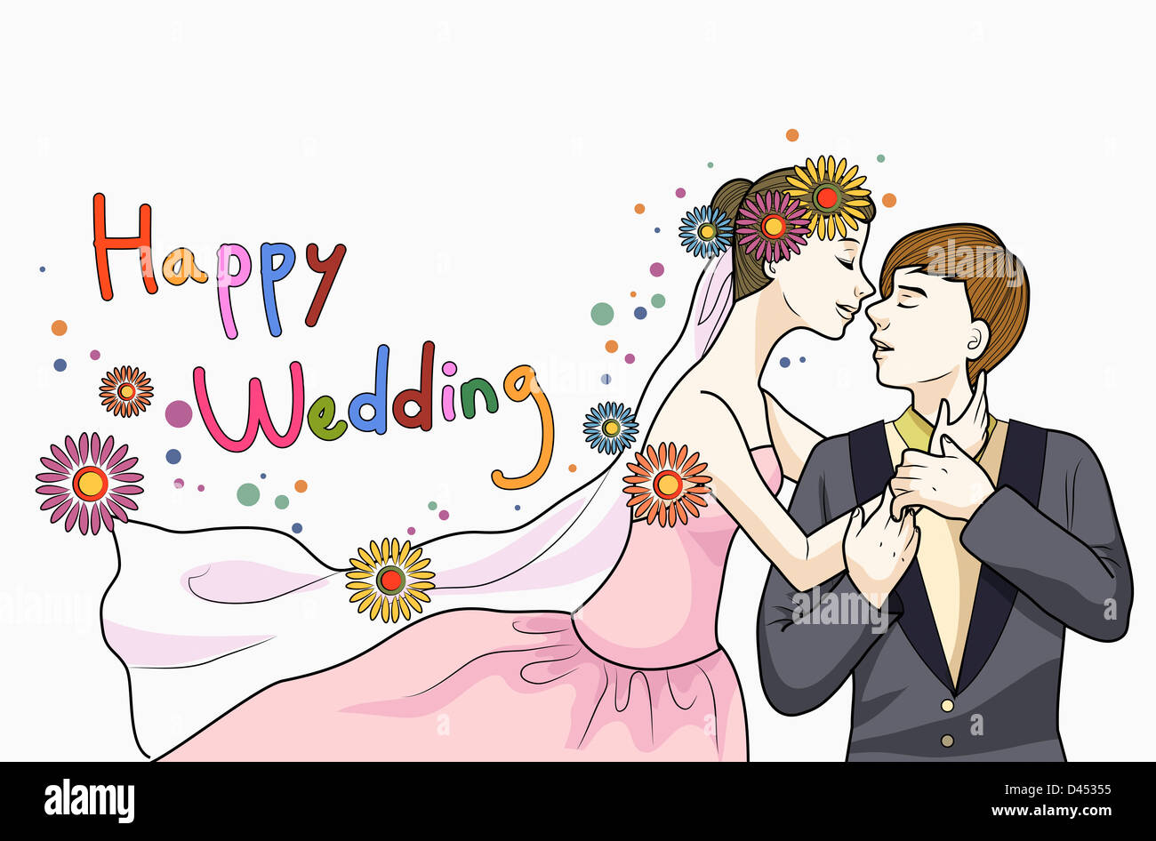 illustration image related to happy wedding Stock Photo - Alamy