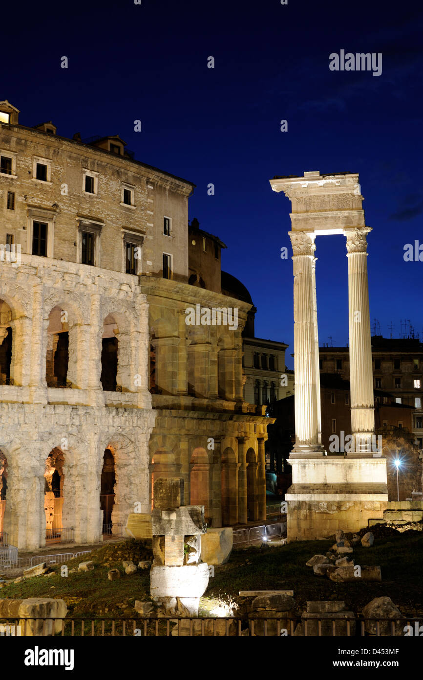 Italy, Rome, Marcellus theatre and temple of Apollo Sosianus Stock ...