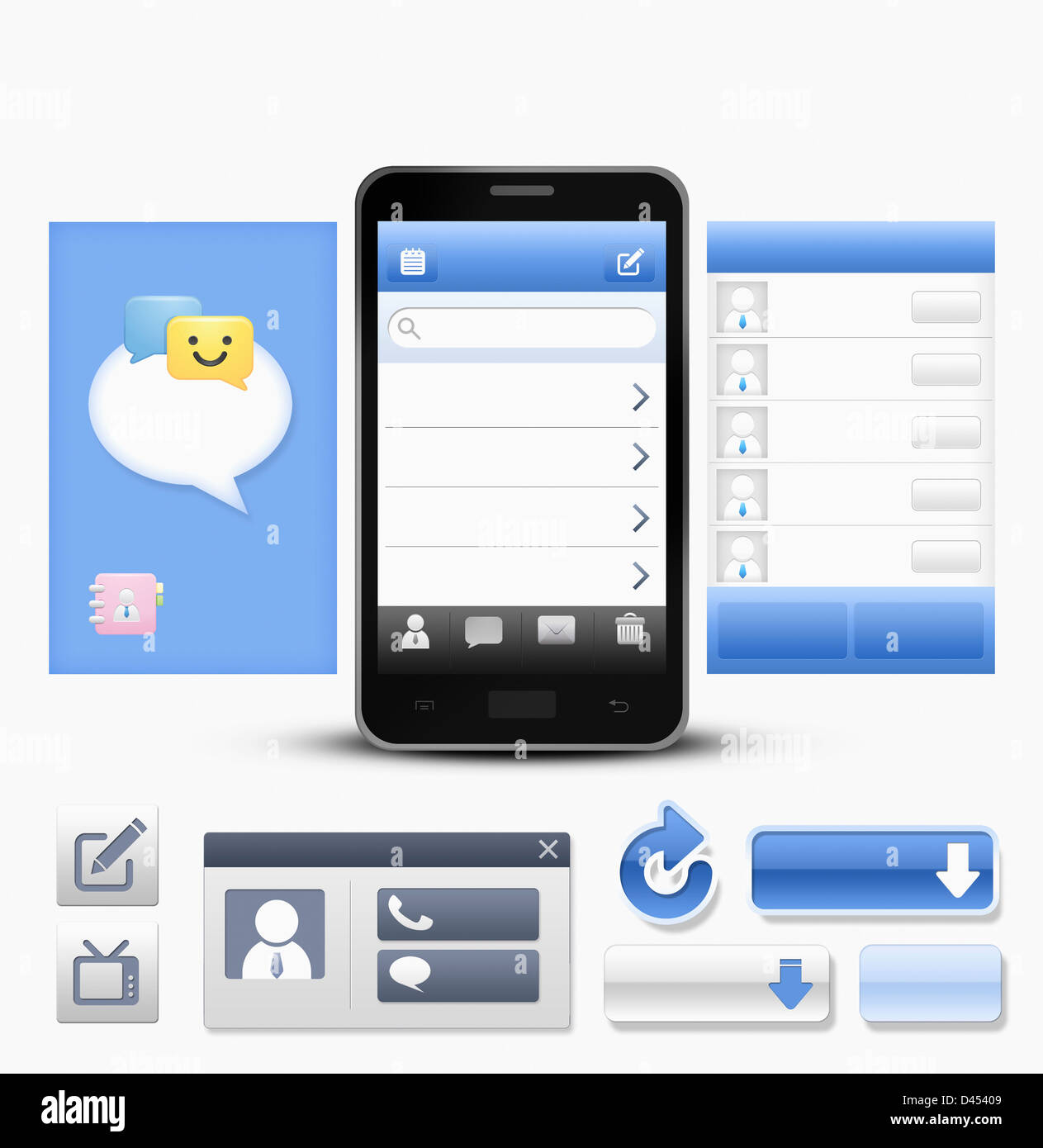 illustration design of smart phone applications and icons Stock Photo ...