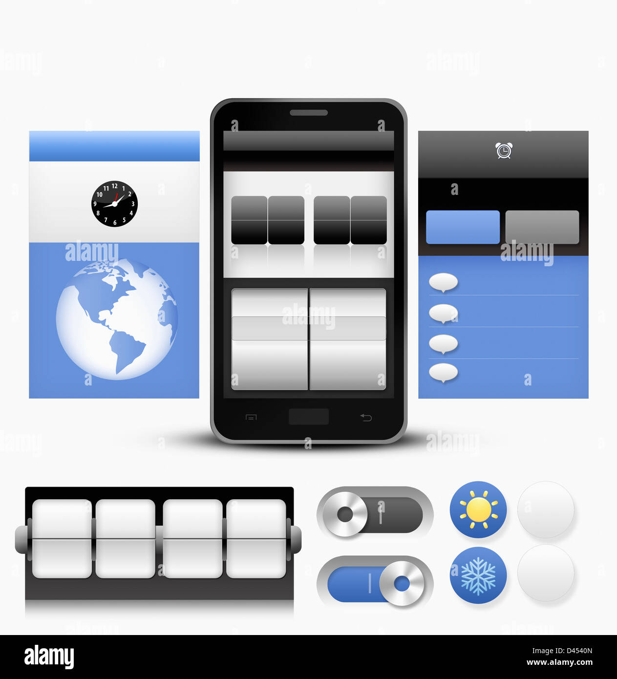 illustration design of smart phone applications and icons Stock Photo ...