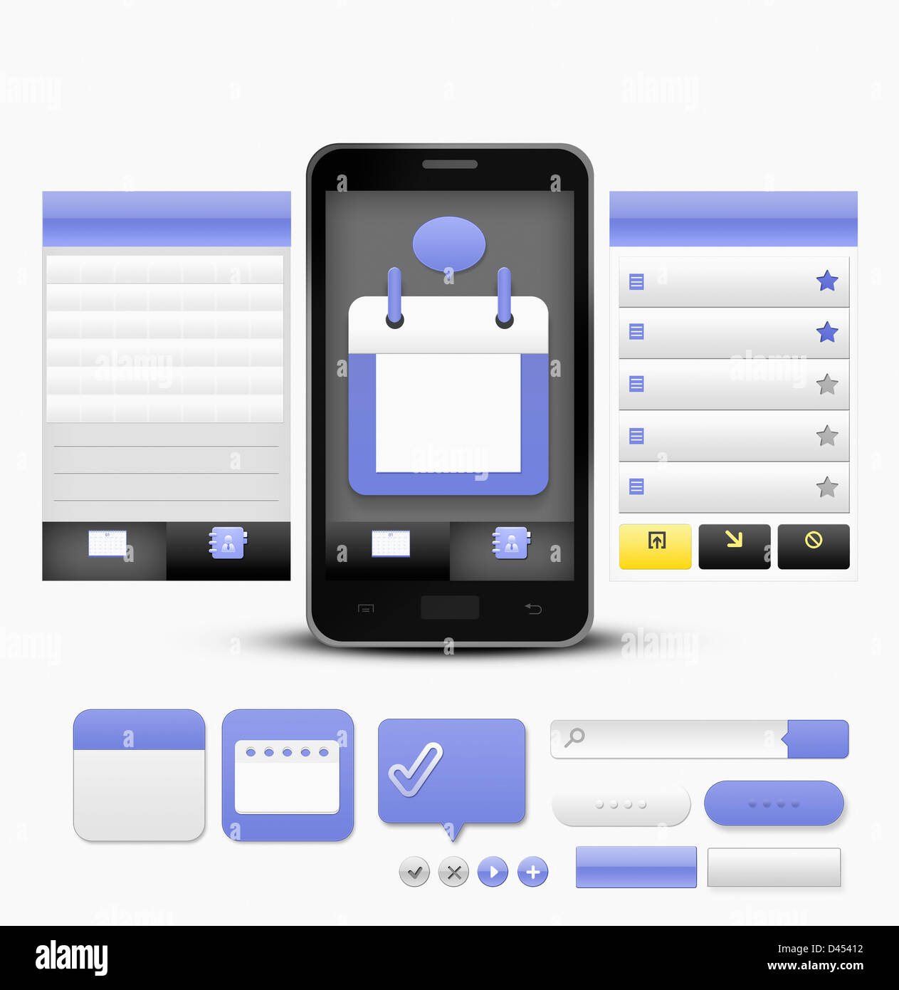 illustration design of smart phone applications and icons Stock Photo ...