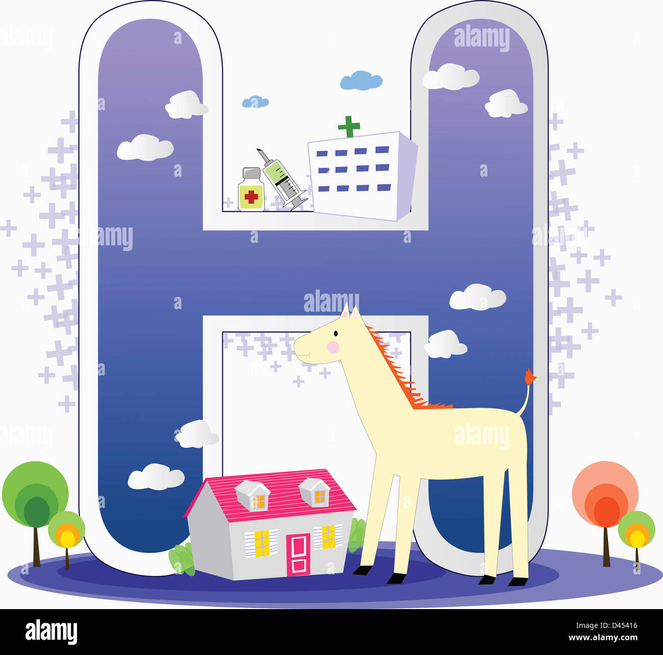 illustration related to letter H Stock Photo - Alamy