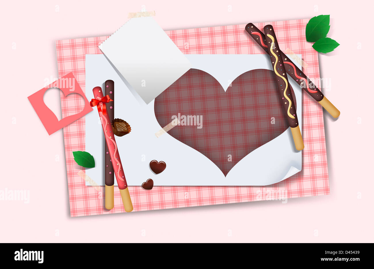 illustration of a letter with hard shape and pepero Stock Photo - Alamy