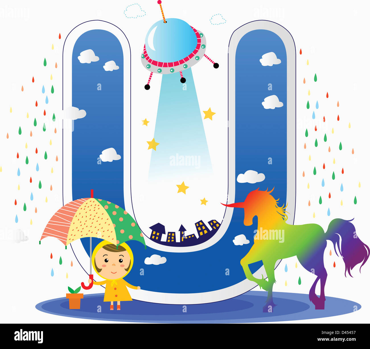 illustration related to letter U Stock Photo - Alamy