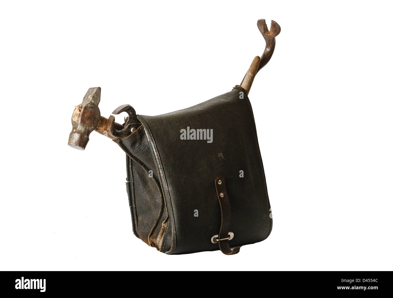 Old leather bag with tools Stock Photo - Alamy