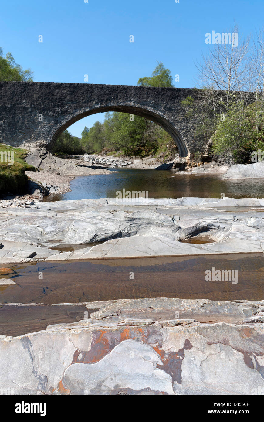 Bridge over the River Garry near Trinafour, north of Pitlochry in Perth ...