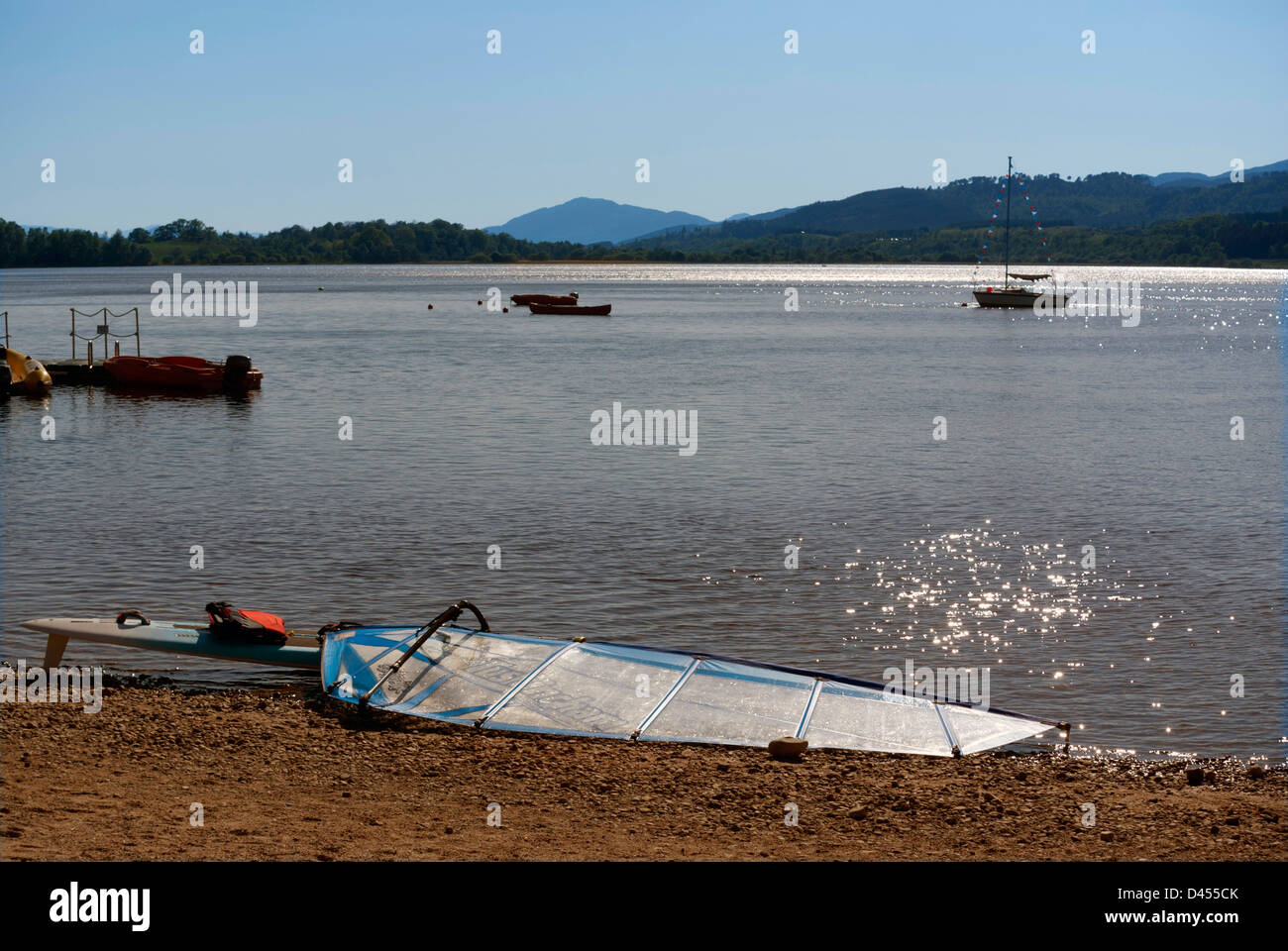 The shore of Loch Insh, near Aviemore in Speyside, Inverness-shire ...
