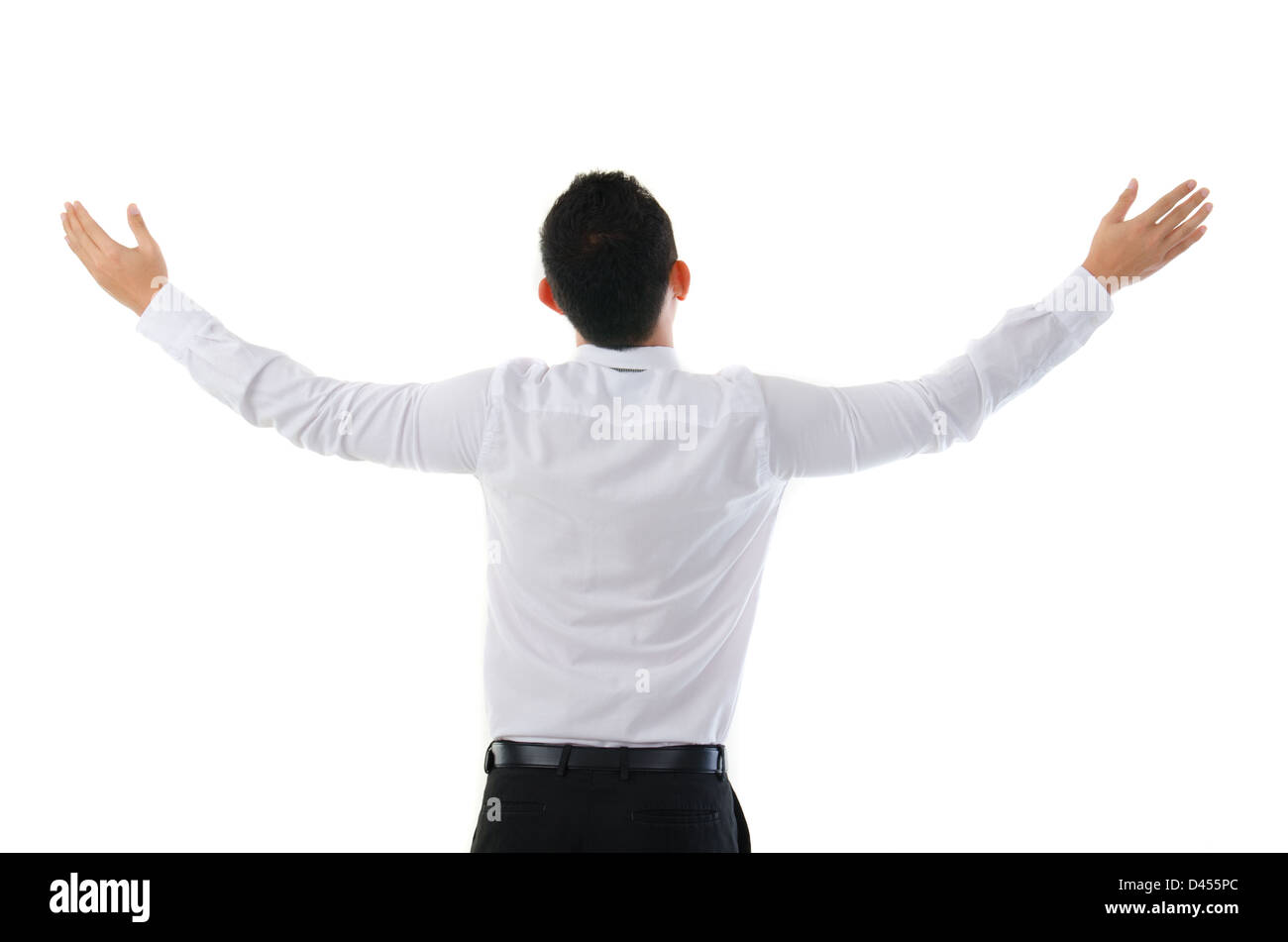 Smart Chinese Asian business man success from the back view , isolated ...