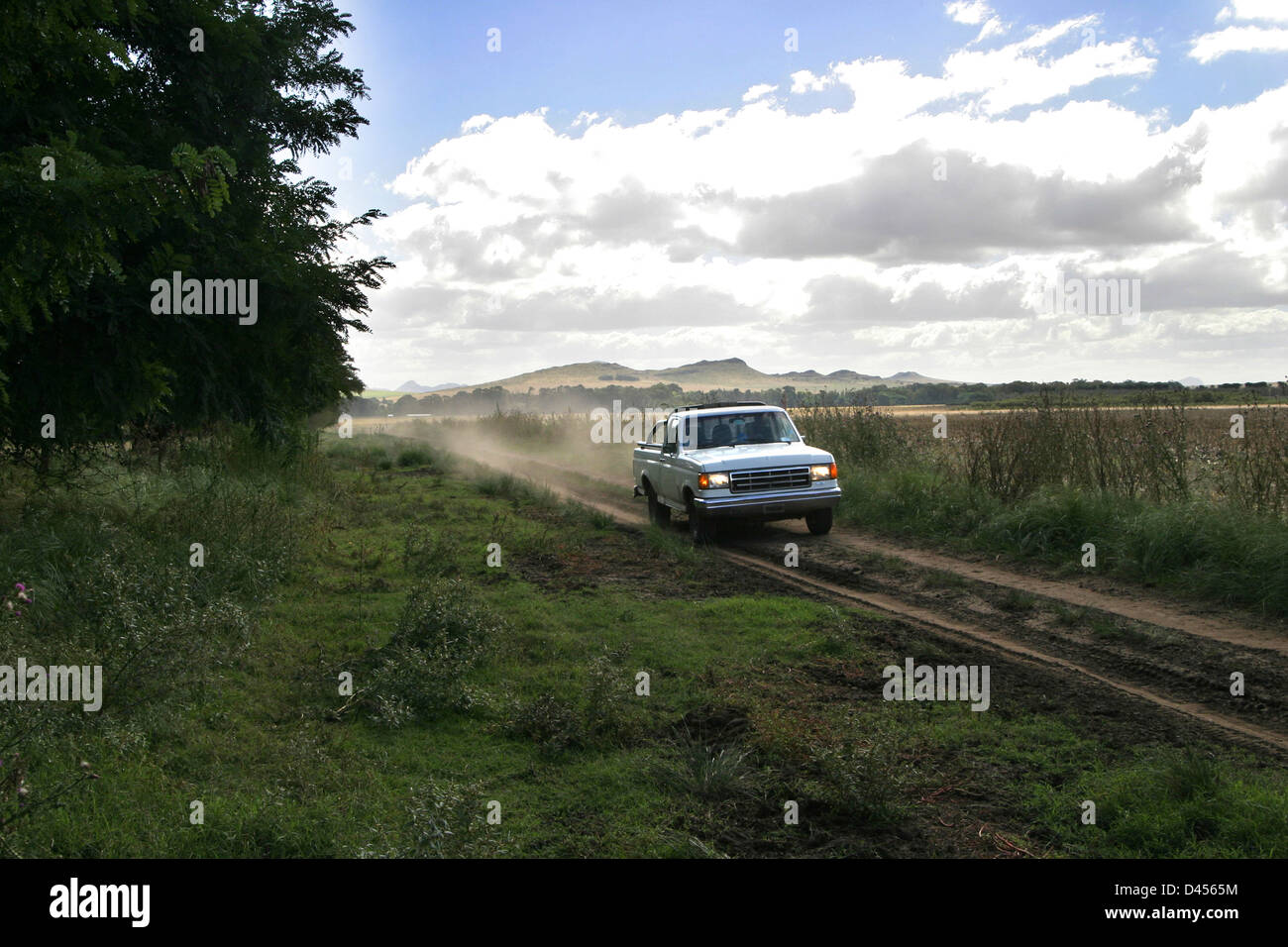Pick up truck. Rural road the countryside Stock Photo - Alamy