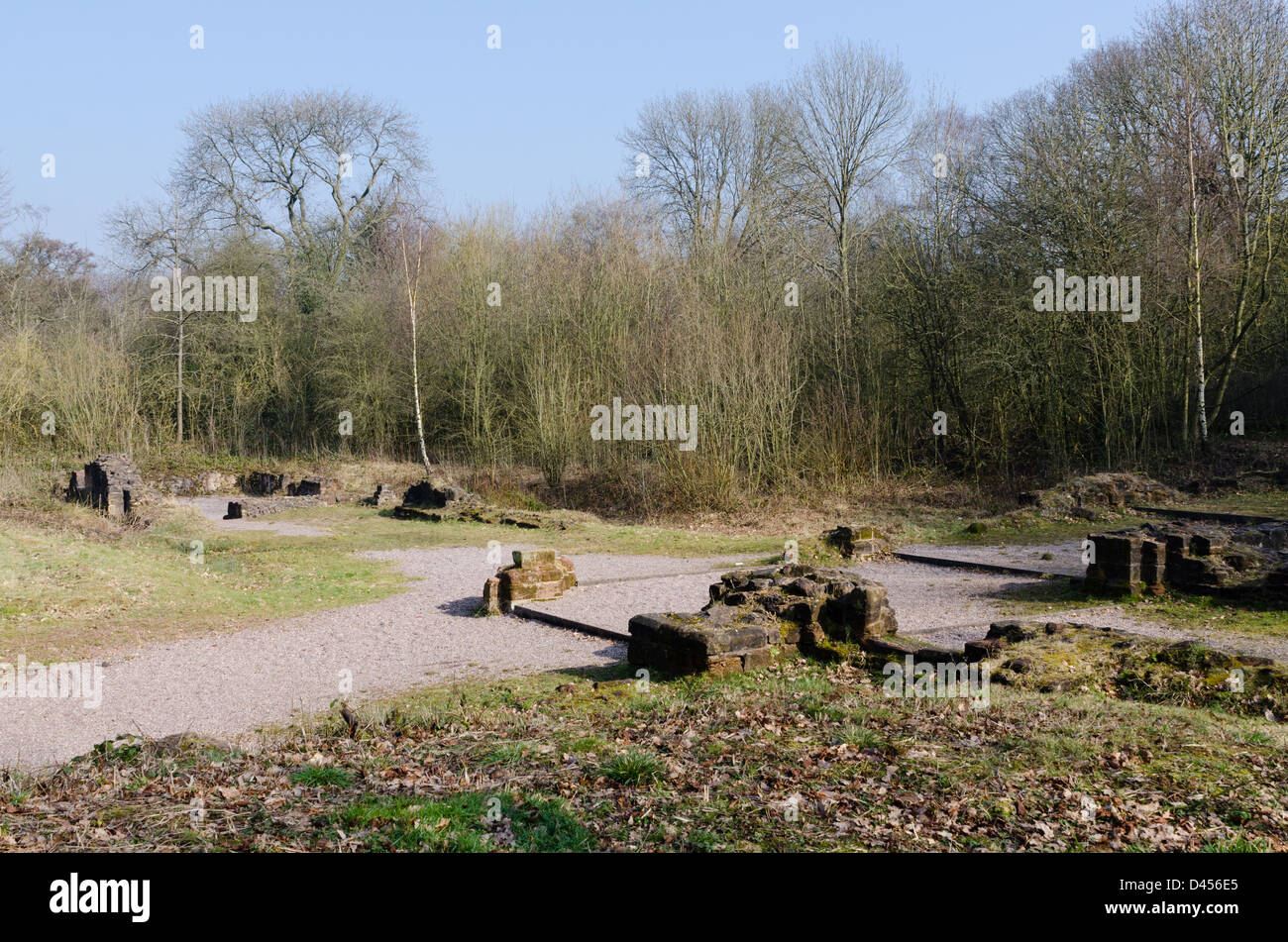 The remains of Sandwell Priory in Priory Woods, Sandwell, West Midlands ...