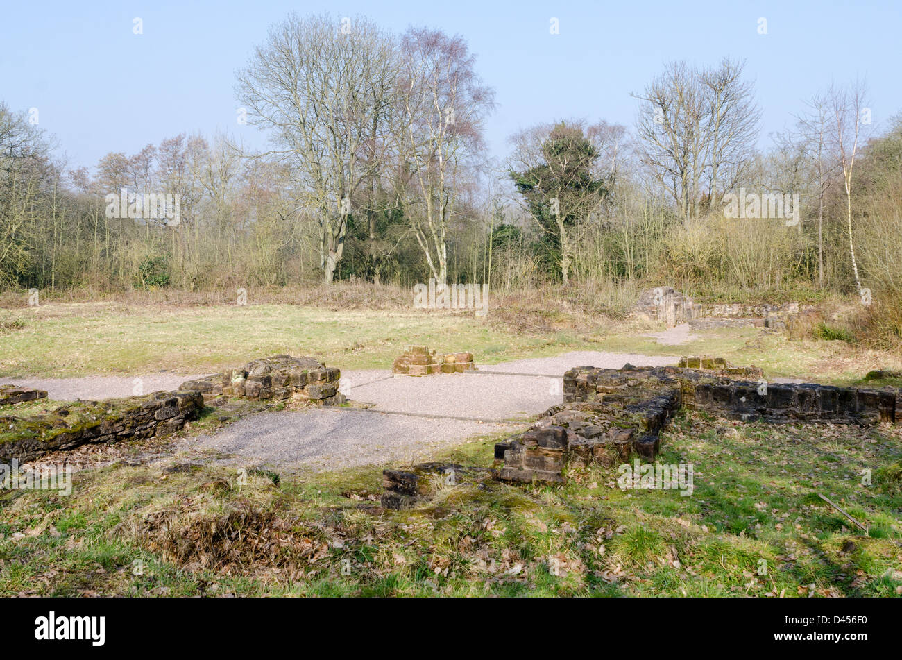 The remains of Sandwell Priory in Priory Woods, Sandwell, West Midlands ...