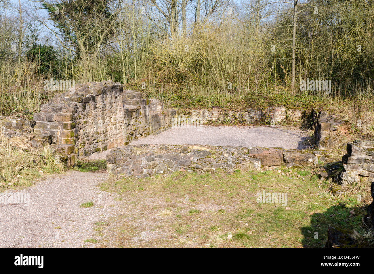 The remains of Sandwell Priory in Priory Woods, Sandwell, West Midlands ...