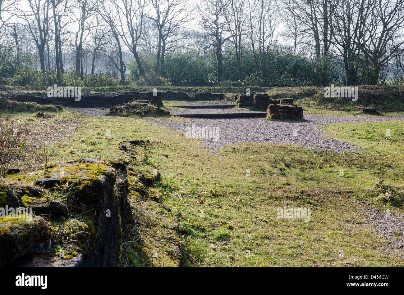 The remains of Sandwell Priory in Priory Woods, Sandwell, West Midlands ...