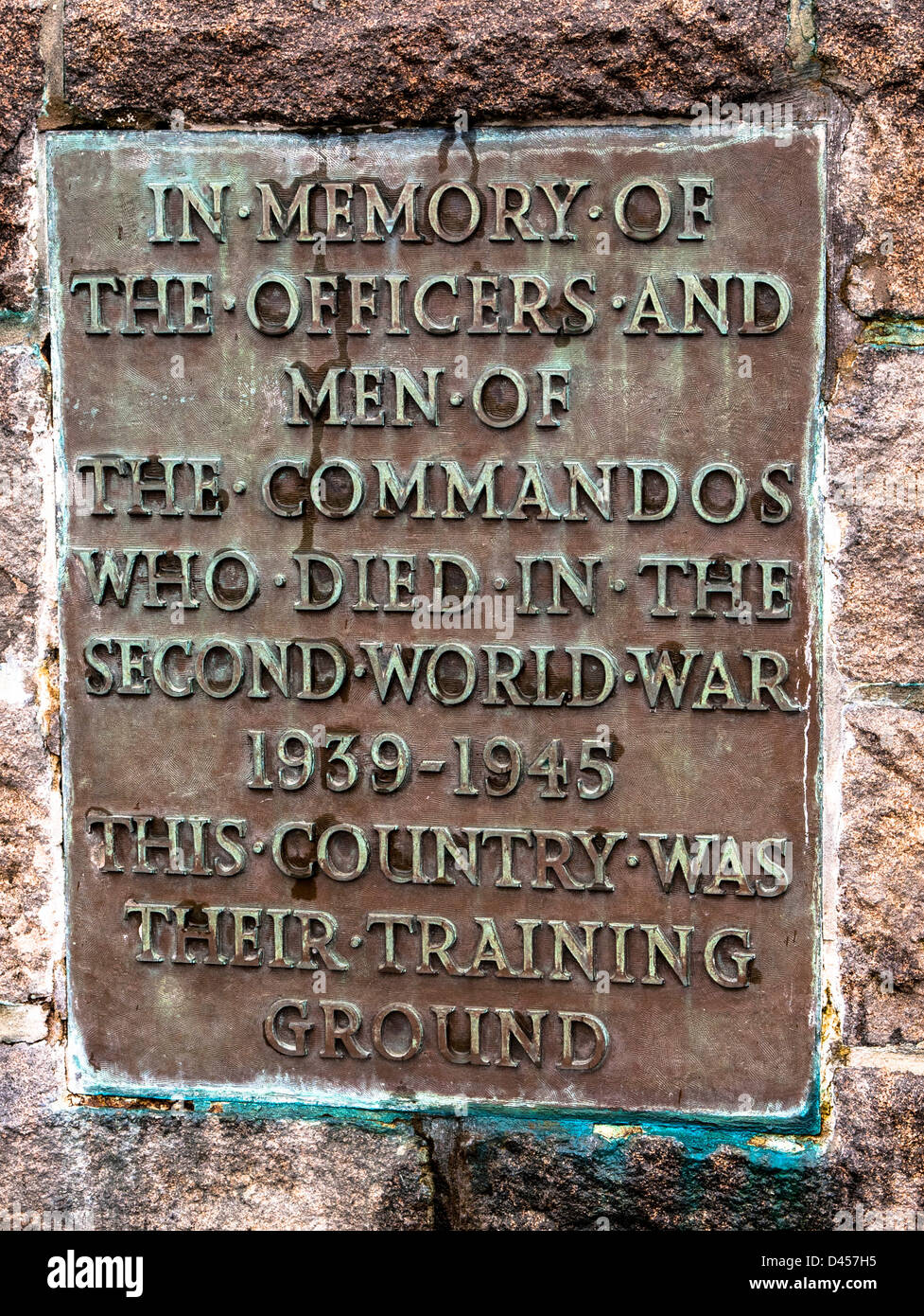 The plaque on The Commando Memorial, Spean Bridge, Fort William ...