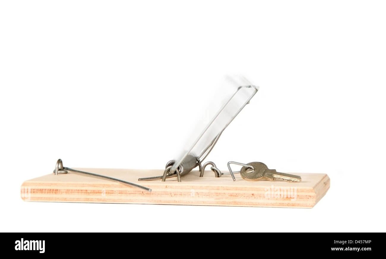 A mouse trap with keys on it Stock Photo - Alamy