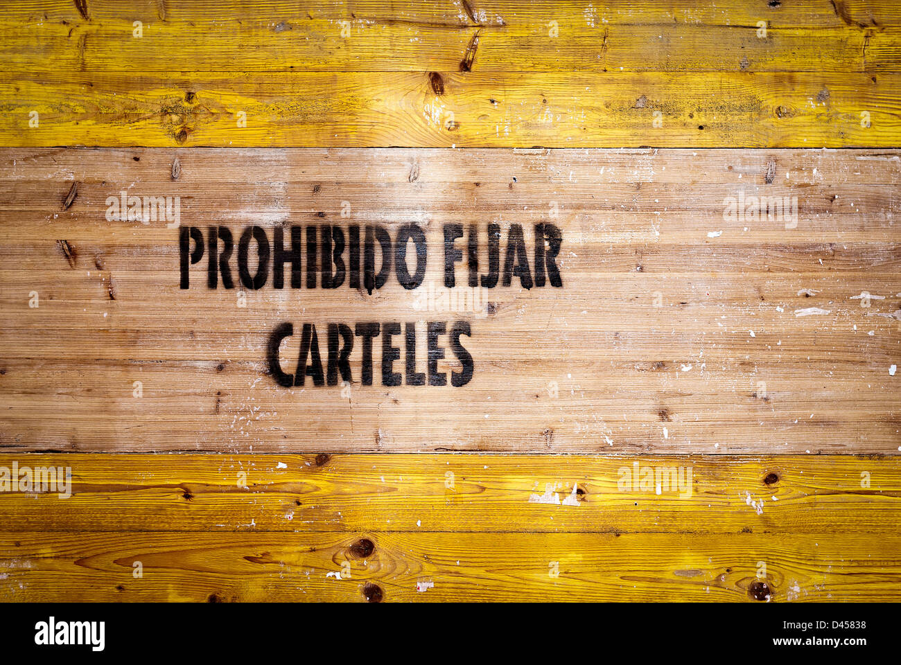Posting Posters forbidden in Spanish Stock Photo - Alamy