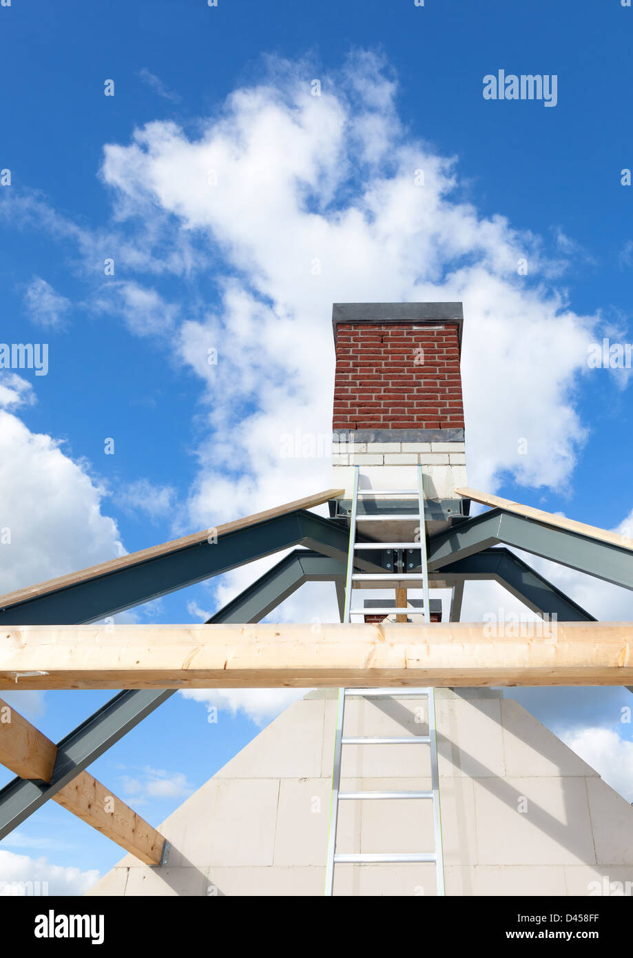 detail of a roof construction with ladder Stock Photo - Alamy