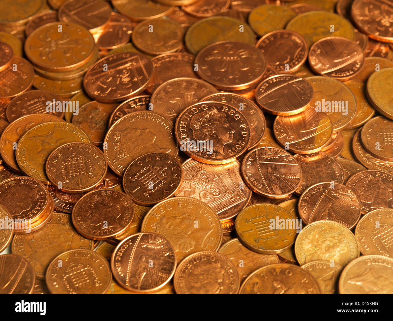 One pence pennies coins money hi-res stock photography and images - Alamy